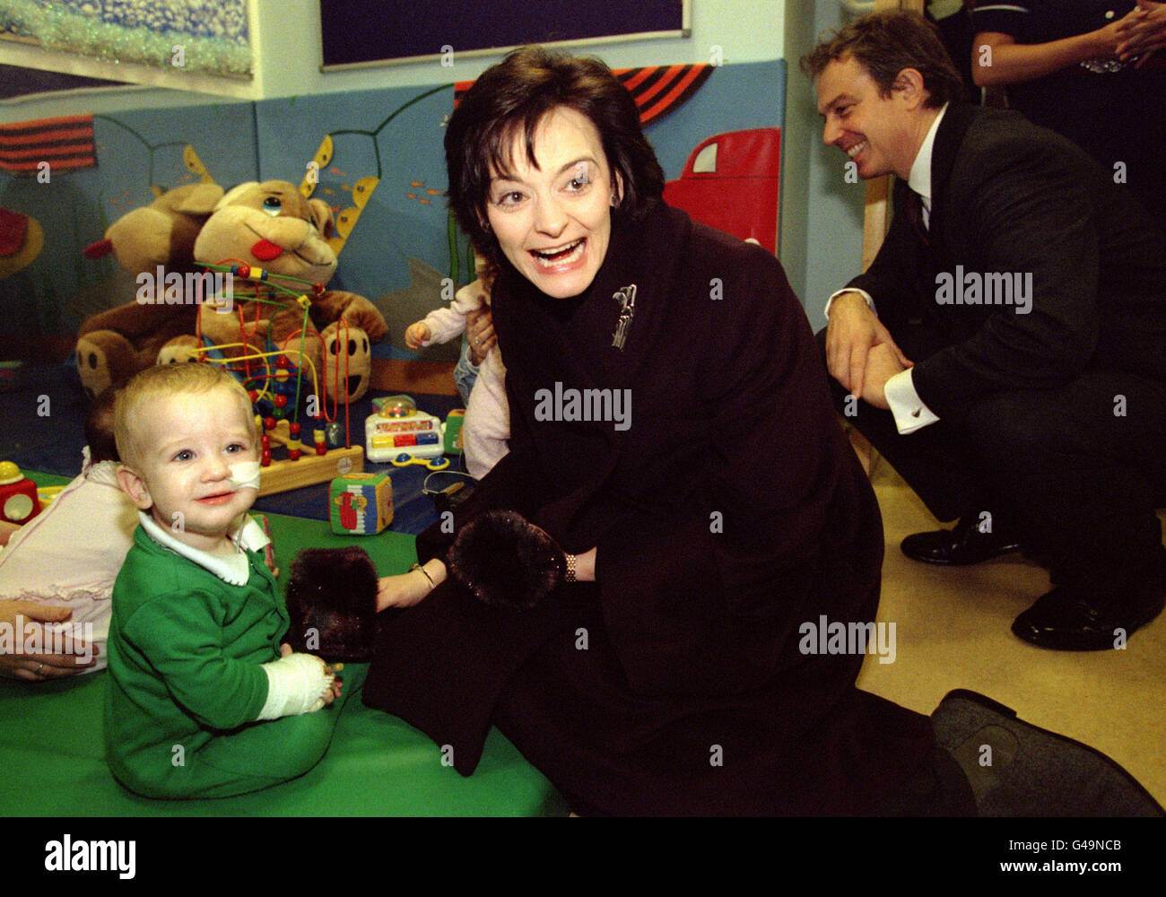 Prime Minister's wife Cherie Blair, with one year-old Bradley Hope ...