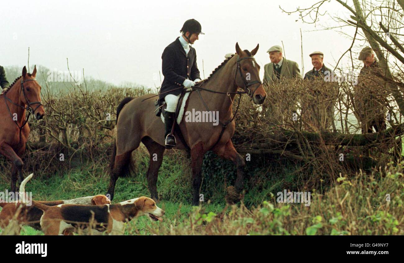HRH The Prince of Wales out hunting with the Duke of Beaufort's Hounds ...