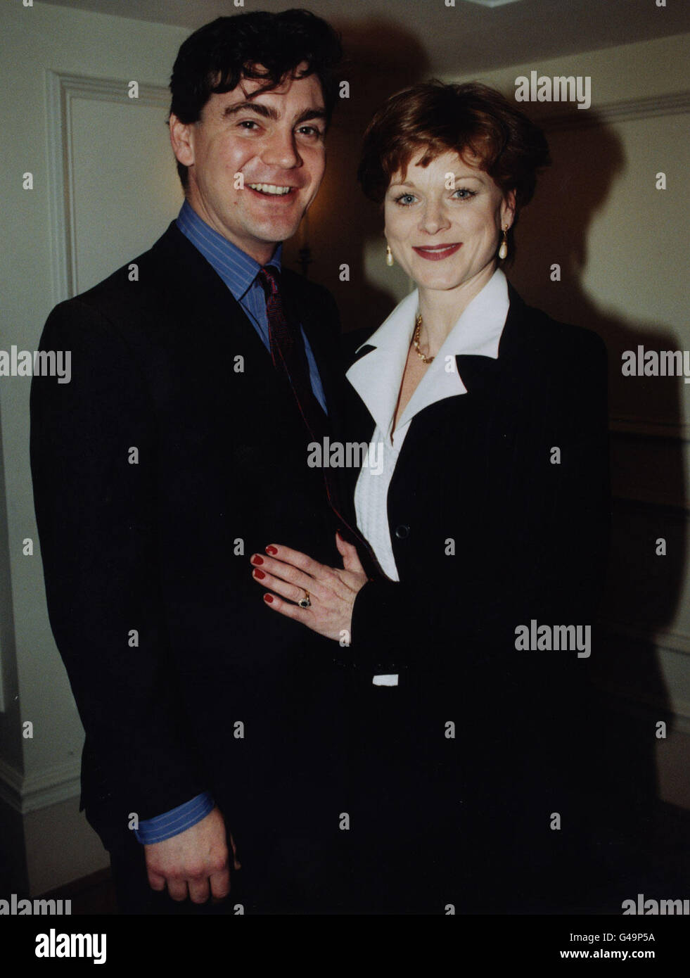 BOND AND HANSON. Actress Samantha Bond and Alex Hanson Stock Photo - Alamy