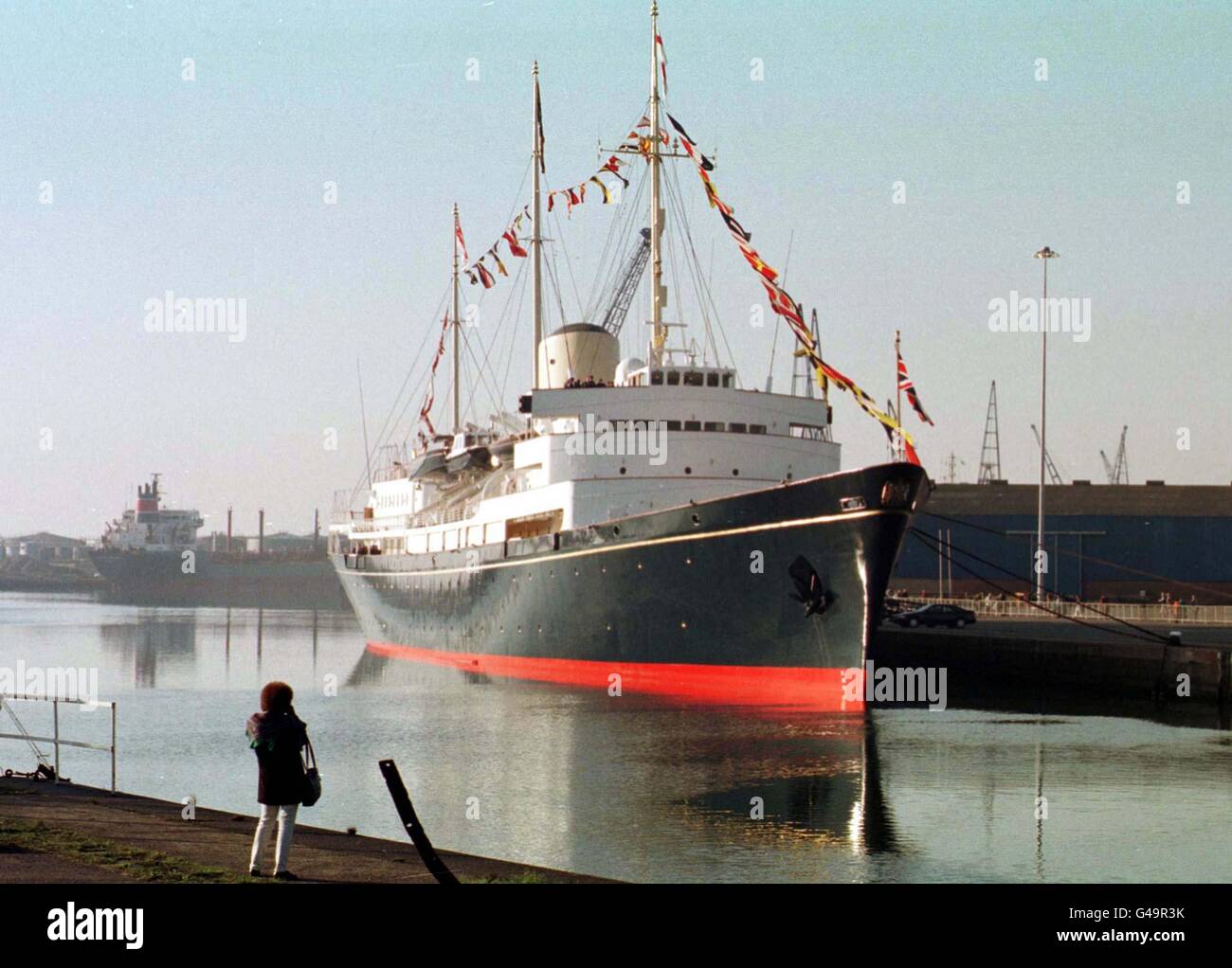 Royal Yacht Britannia moored at Cardiff Docks today (Saturday). Photo ...