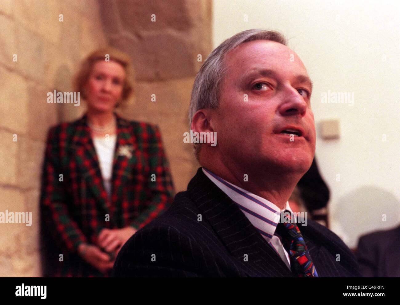 Christine Hamilton stands behind her husband, former Tory MP for Tatton ...