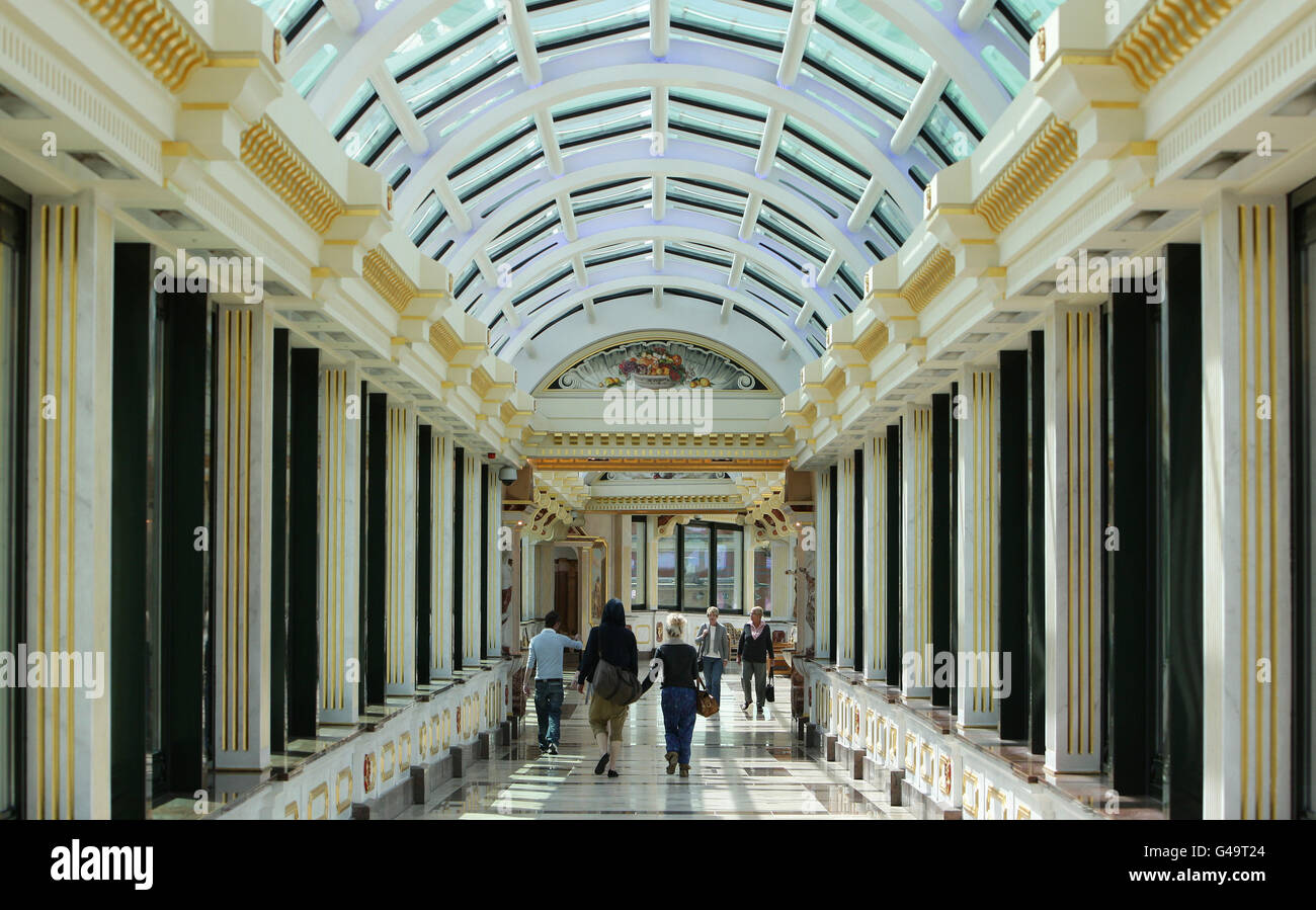 General view of the bridge linking Barton Square with the main shopping ...