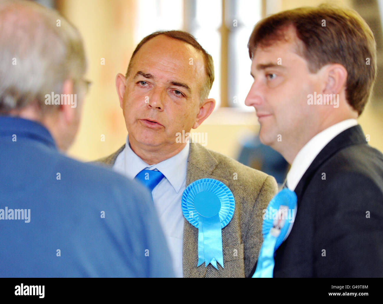 Welsh conservative party leader nick bourne centre with nick right hi ...
