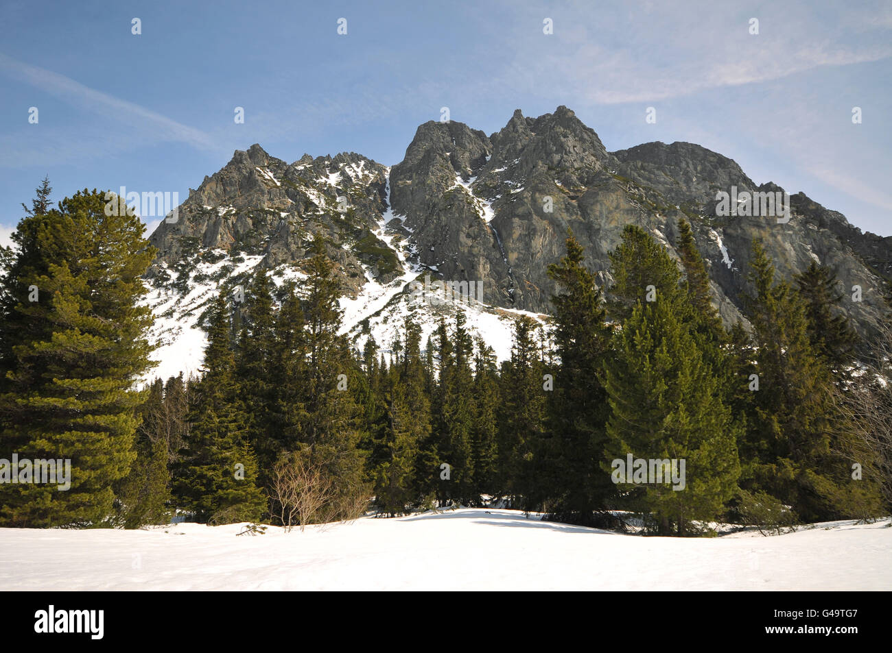 View of High Tatras mountains in early April Stock Photo - Alamy
