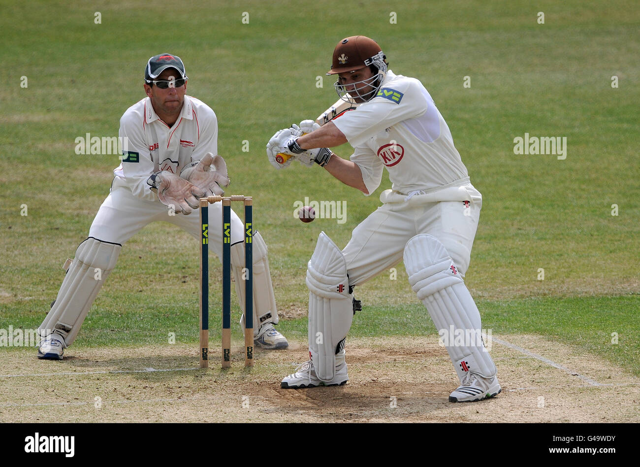 Surrey's Mark Ramprakash in batting action against Leicestershire Stock ...