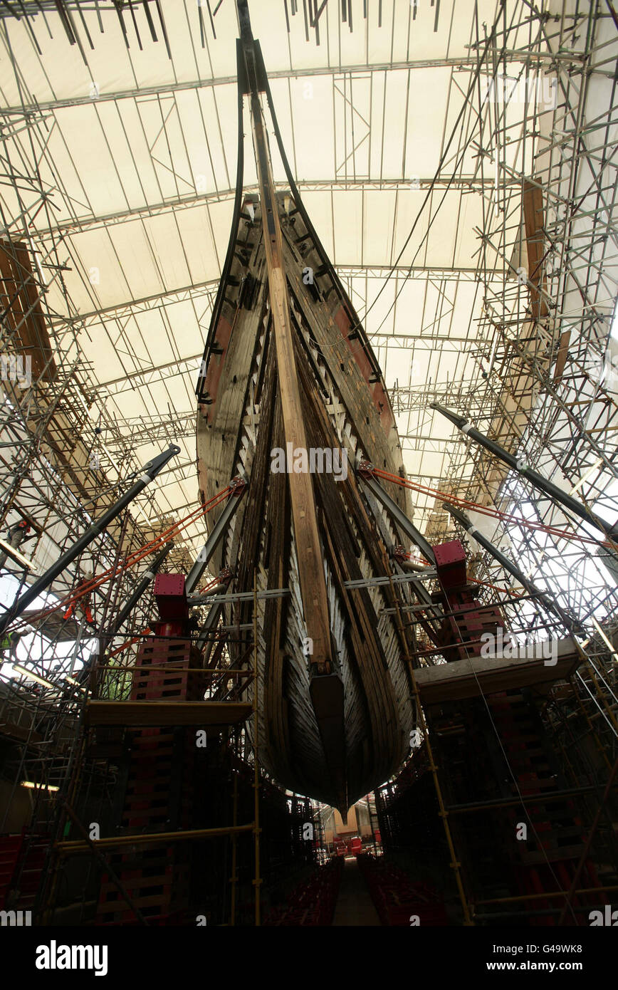 The Cutty Sark in dry berth in Greenwich, east London after being ...
