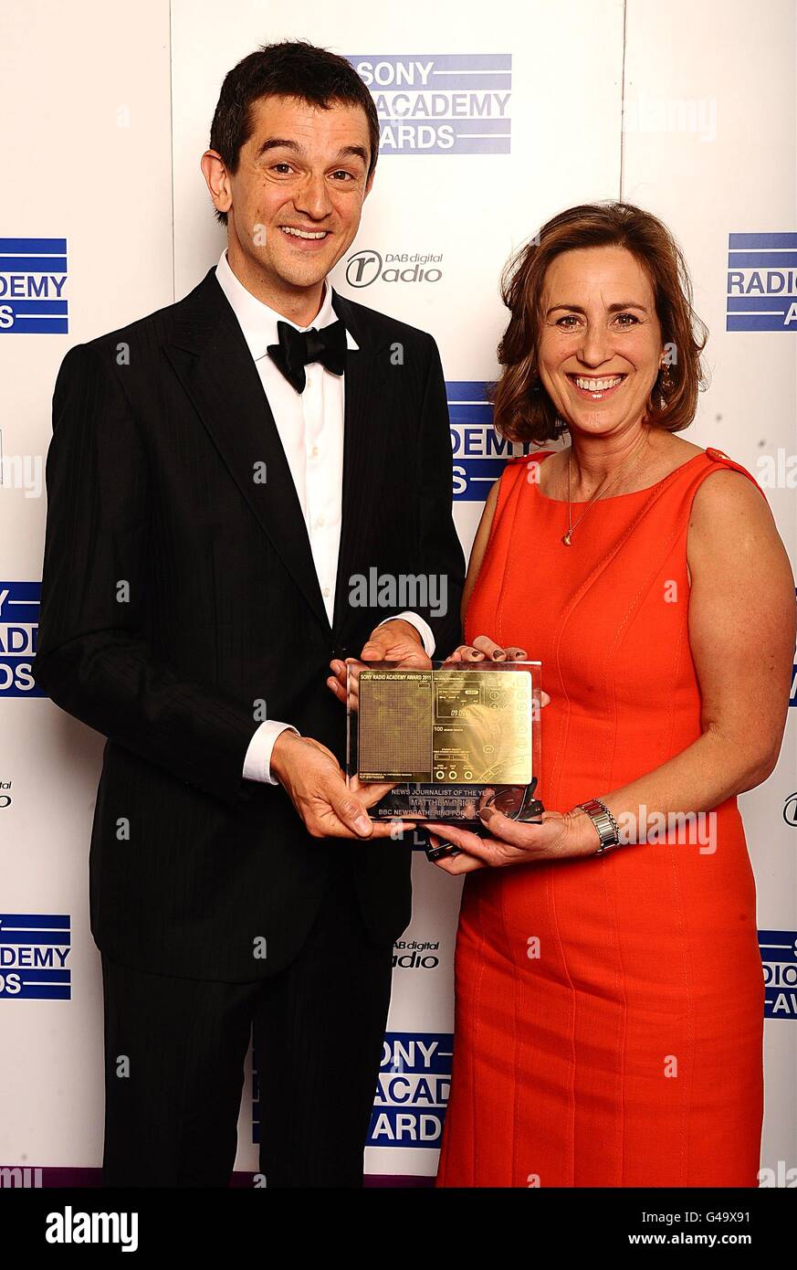 Matthew Price and Kirsty Wark with the award for News Journalist of ...