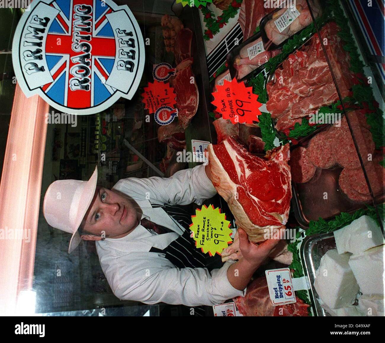 BEEF bone Butcher Stock Photo - Alamy
