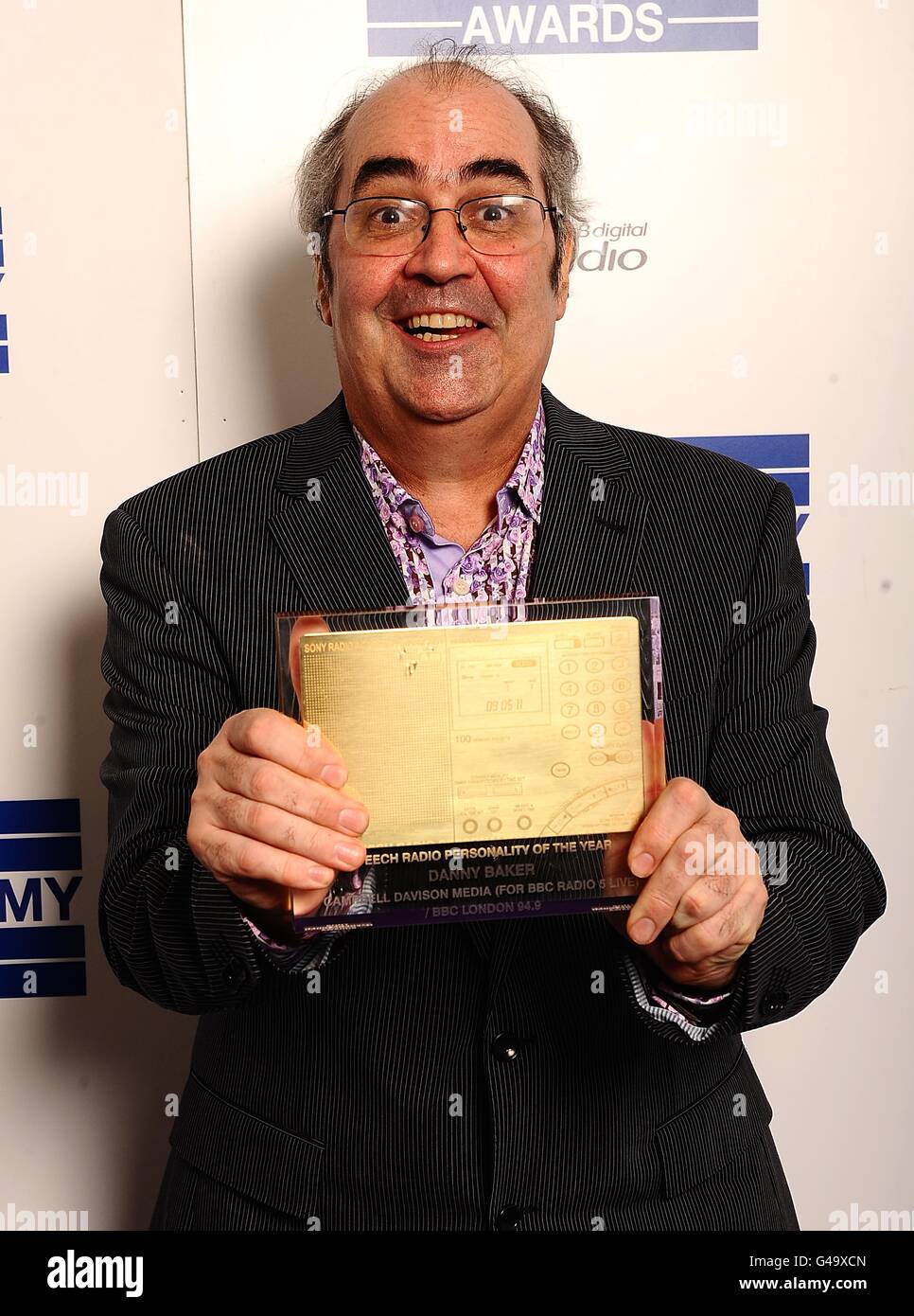 Danny Baker with the award for Speech Radio Personality presented by ...