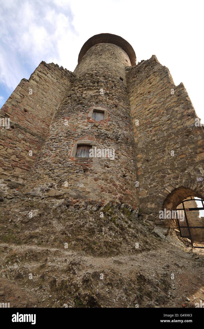Tall tower of Stara Lubovna castle Stock Photo - Alamy