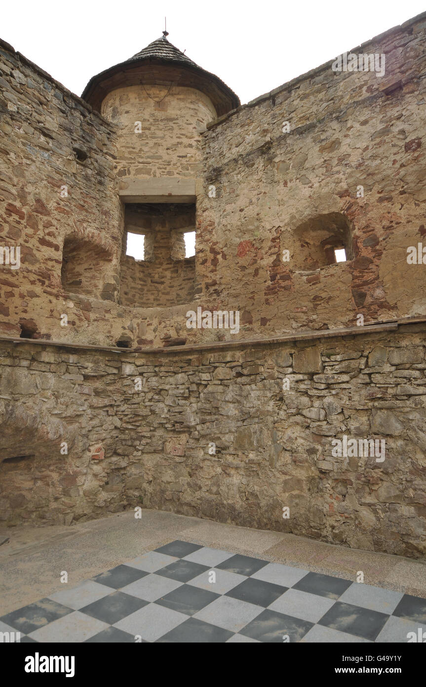 Chessboard inside castle walls Stock Photo - Alamy