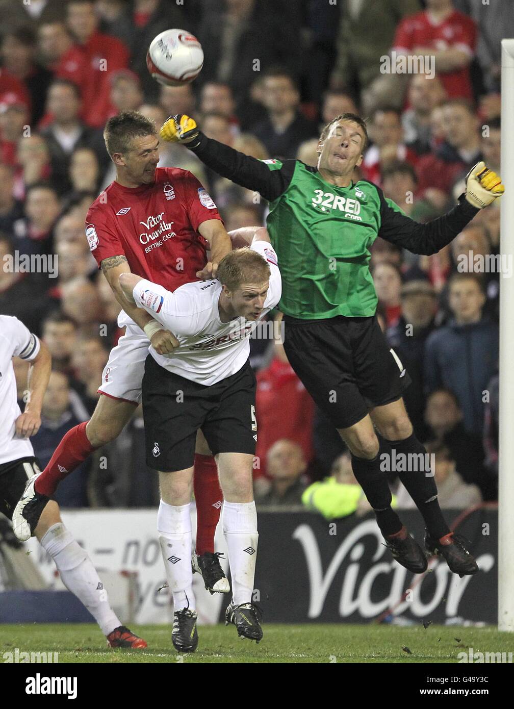 Nottingham Forest's Luke Chambers (left) in action against Swansea City ...