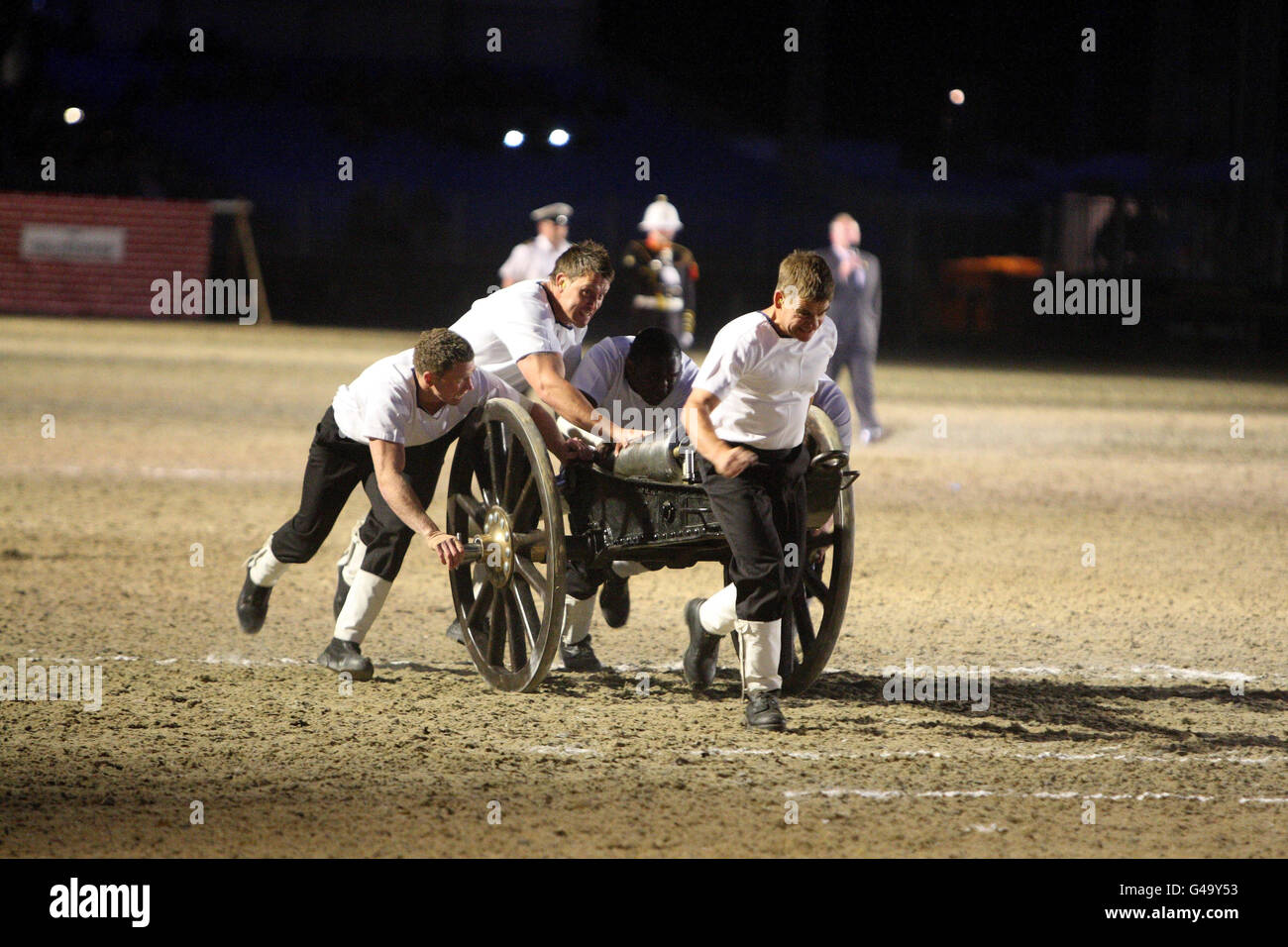 HMNB Portsmouth takes part in the field gun race at the Windsor Castle ...