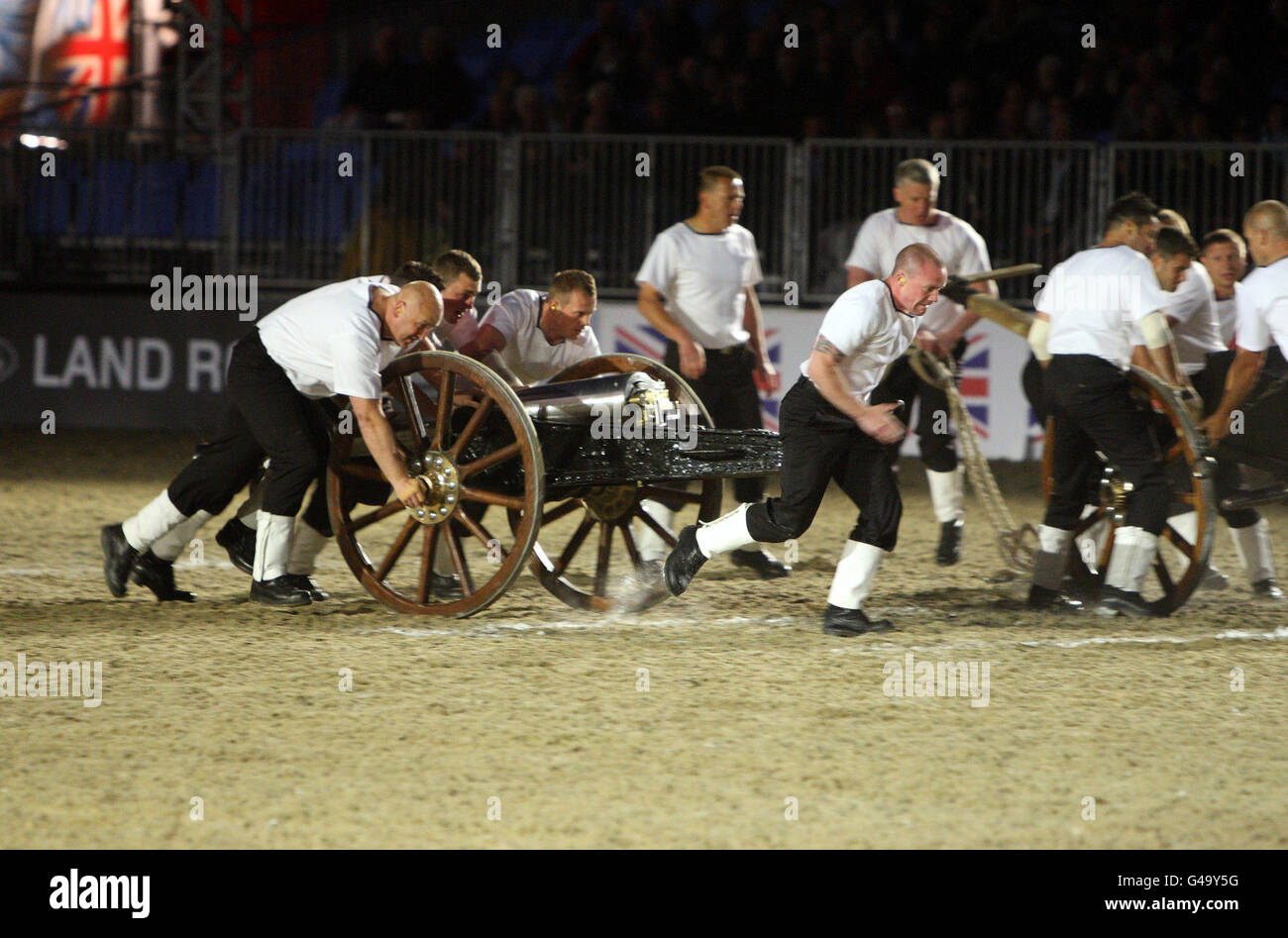 HMS Collingwood take part in the field gun race at the Windsor Castle ...