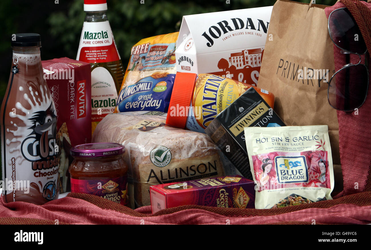 A general view of varied products, including Kingsmill bread, Primark ...