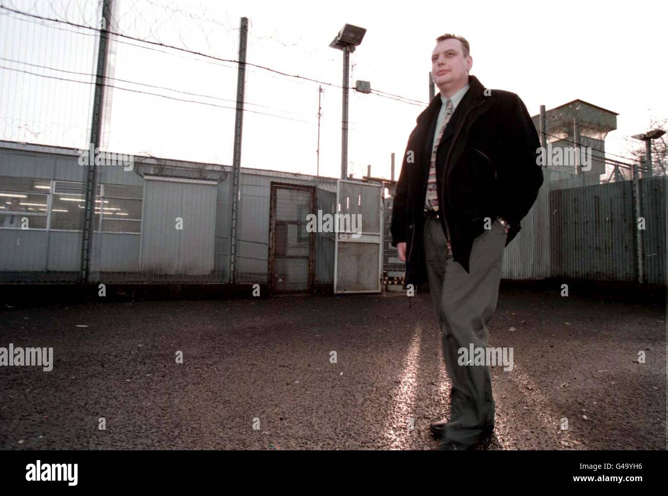 Ulster Democratic Party Leader Gary McMicheal leaves the Maze Prison ...