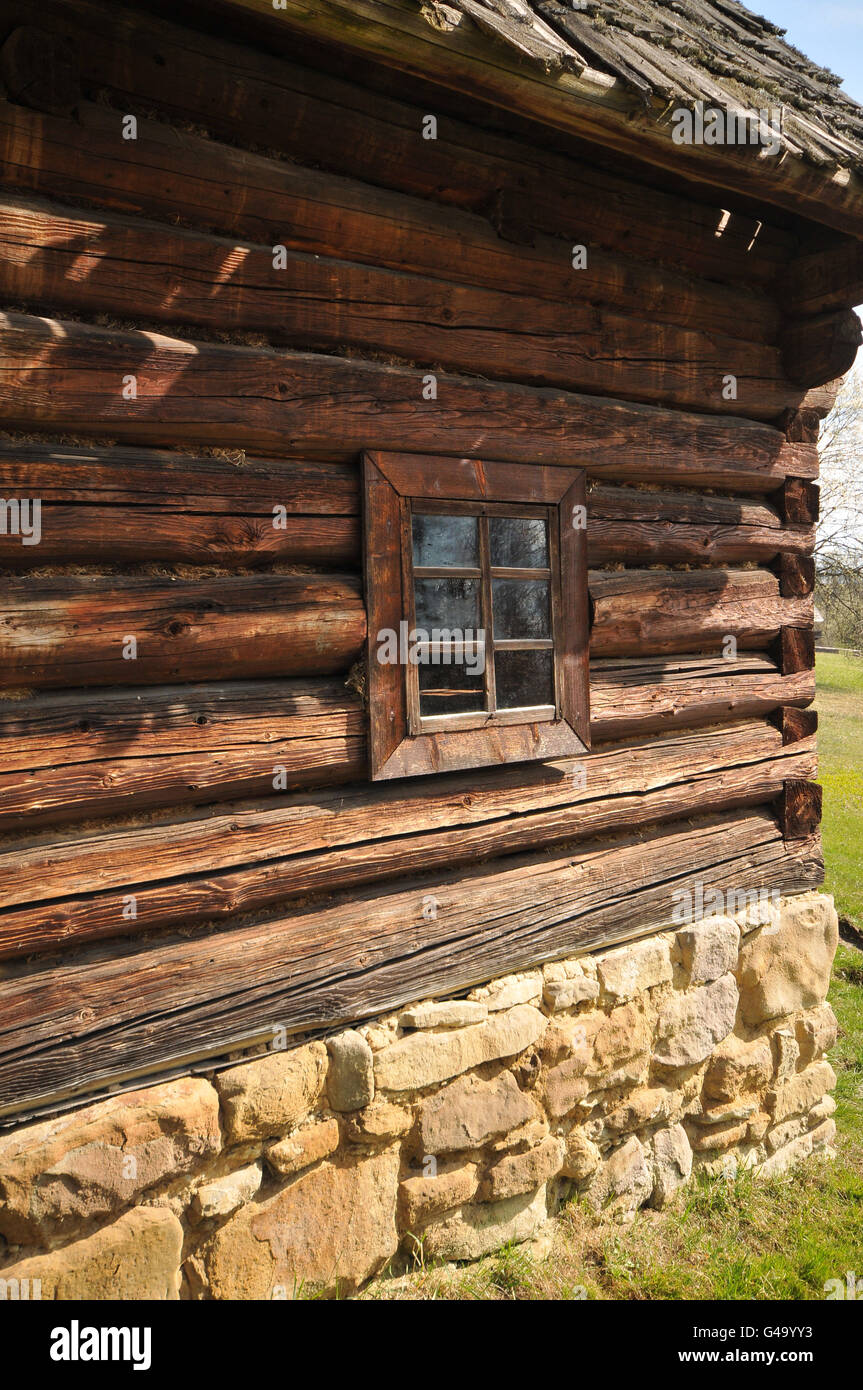 Old log house from northeast of Slovakia Stock Photo - Alamy