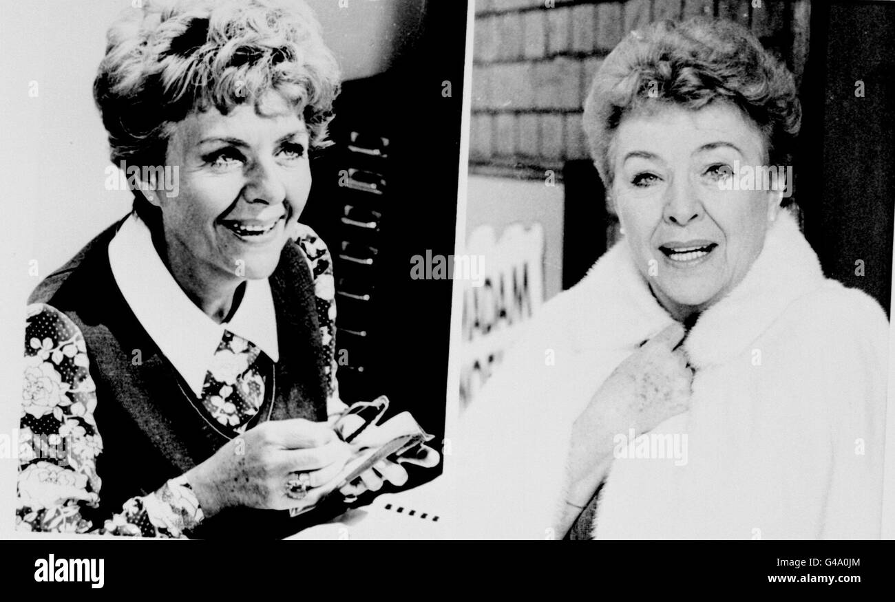 NOELE GORDON AS, LEFT, MEG RICHARDSON IN CROSSROADS AND RIGHT, IN 1983 ...