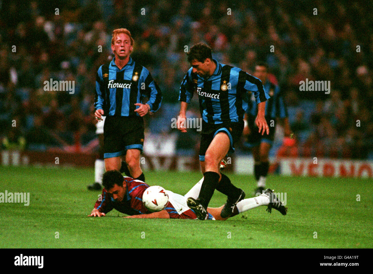 GUY WHITTINGHAM, ASTON VILLA, IS PULLED DOWN BY GIOVANNI BIA, INTER ...