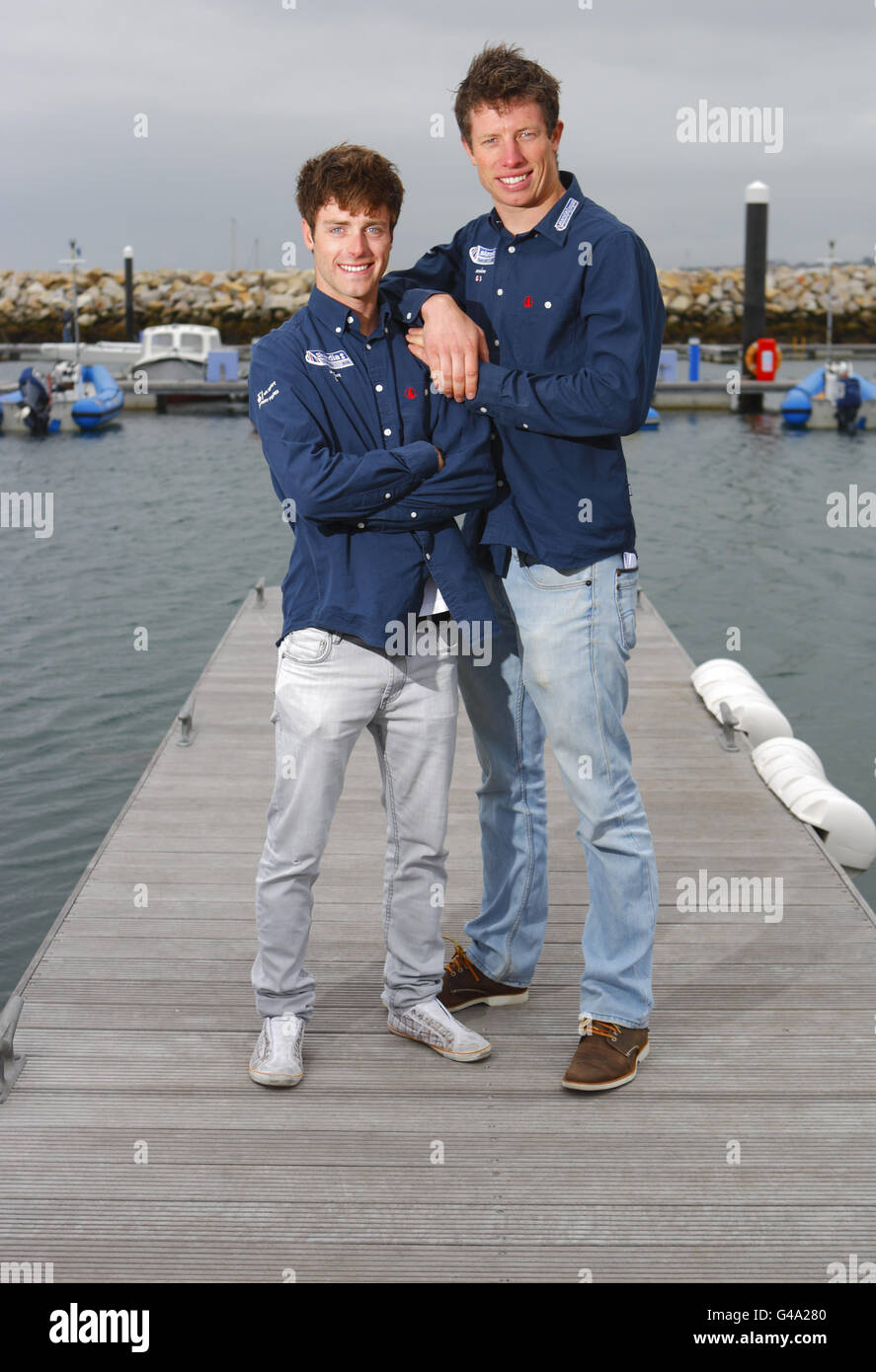 British Olympic sailing team members in the 470 class Luke Patience ...
