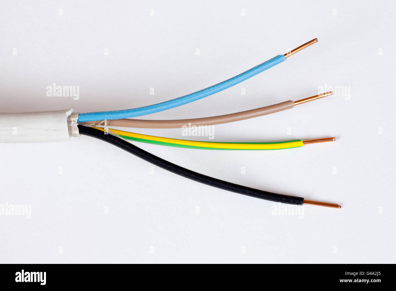 Electric cable, four-wire Stock Photo - Alamy