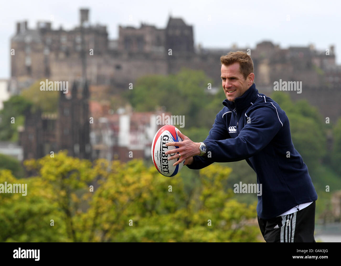 Scotland rugby player Chris Paterson helps to launch the Scottish leg ...