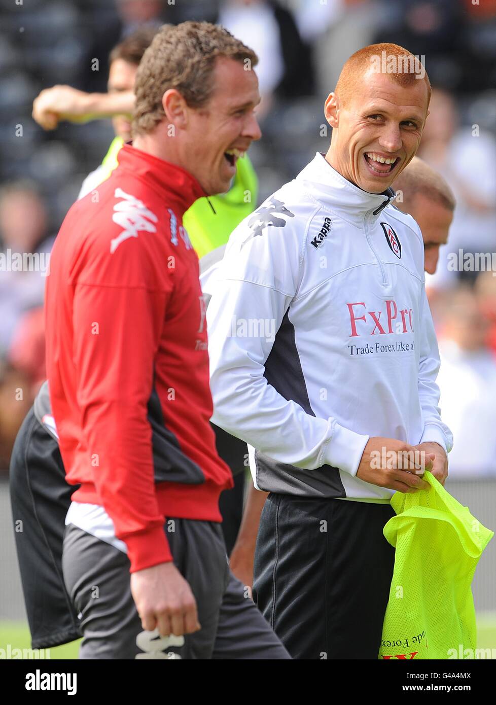 Fulham Strength and Conditioning Coach Scott Miller (left) jokes with ...