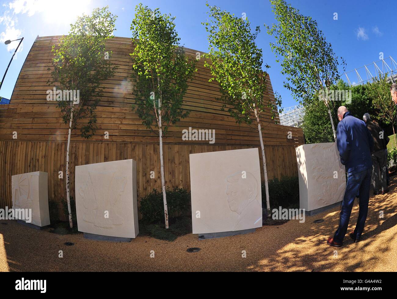 Sir bobby memorial garden opens next to st james park hi-res stock ...