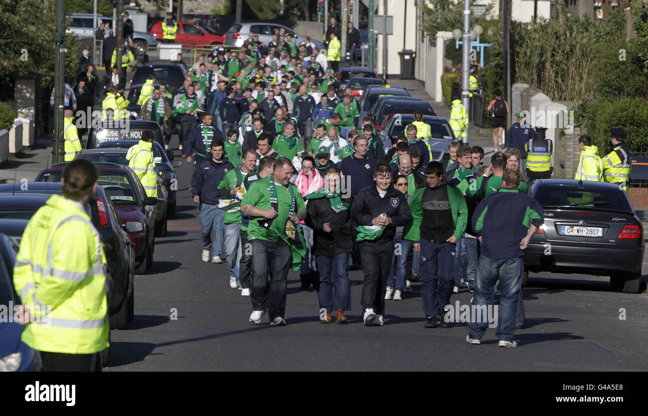 Northern ireland fans arrive ahead nations cup match aviva stadium hi ...