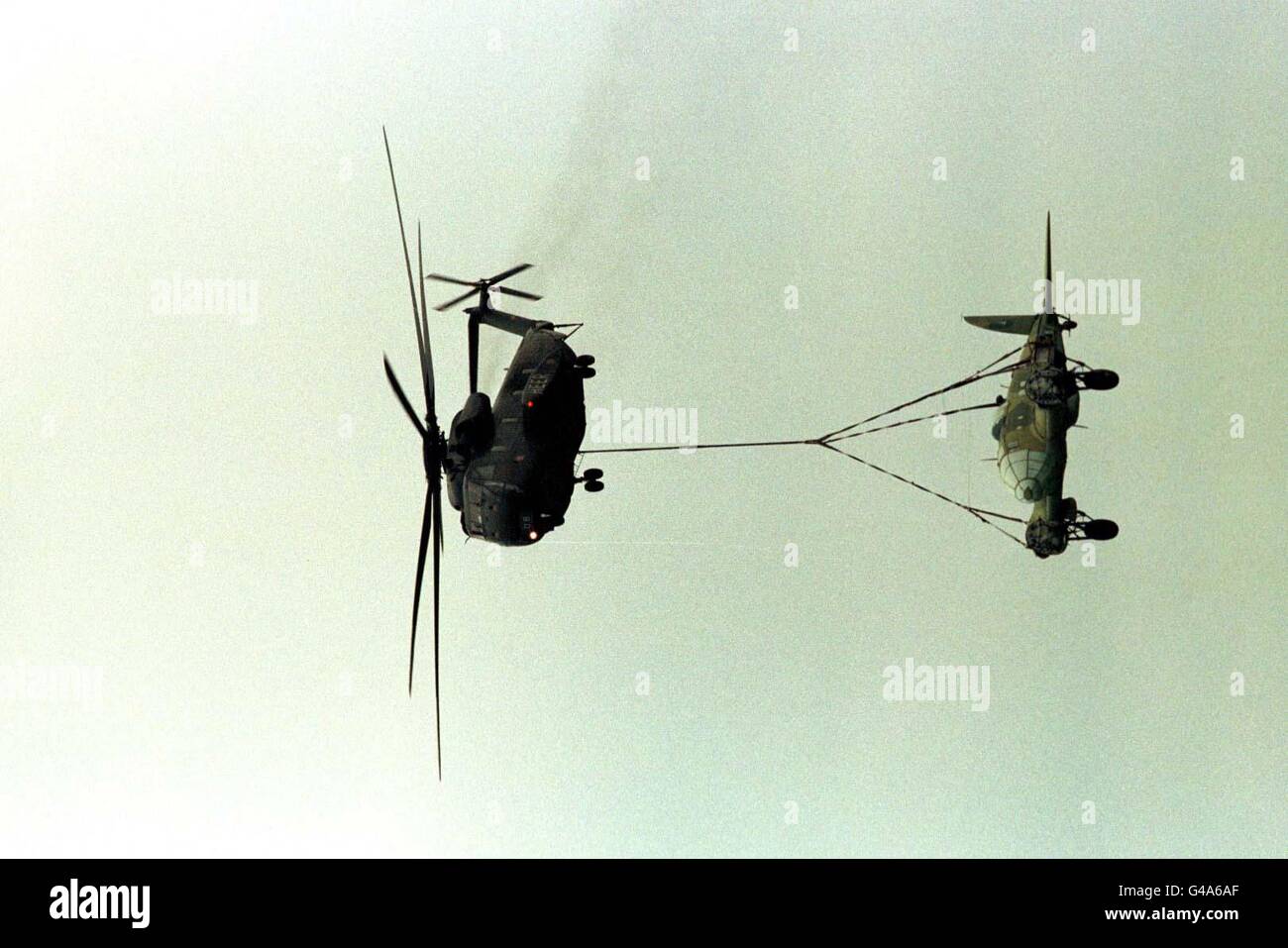 A CH 51 "Jolly Green Giant" helicopter of the German Army with the ...