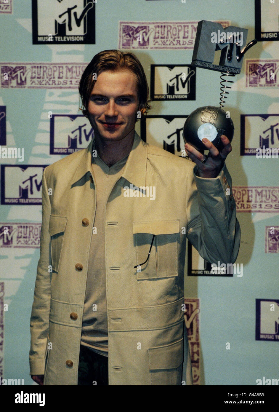 RONAN KEATING FROM THE IRISH POP BAND BOYZONE WITH HIS AWARD AT THE ...