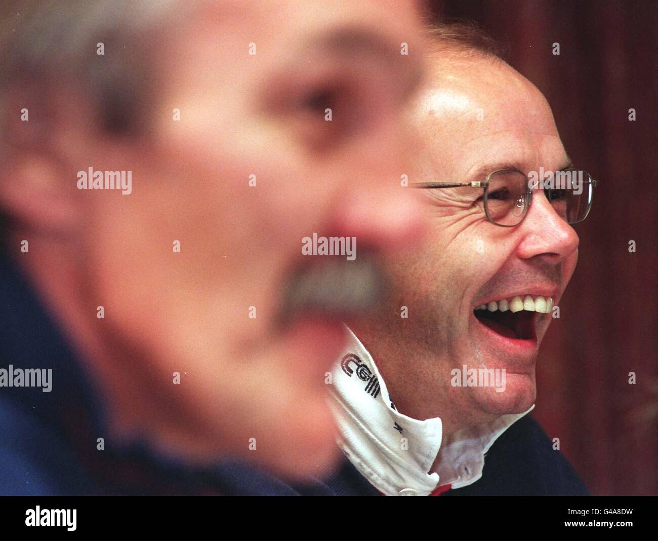 England Rugby manager Roger Uttley and coach Clive Woodward (right ...