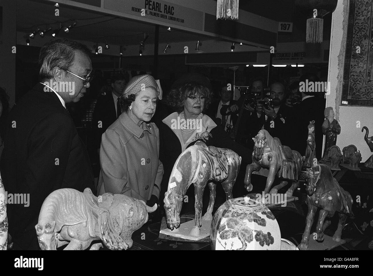 Queen Elizabeth II and Lady "Bubbles" Rothermere at the Ideal Home ...