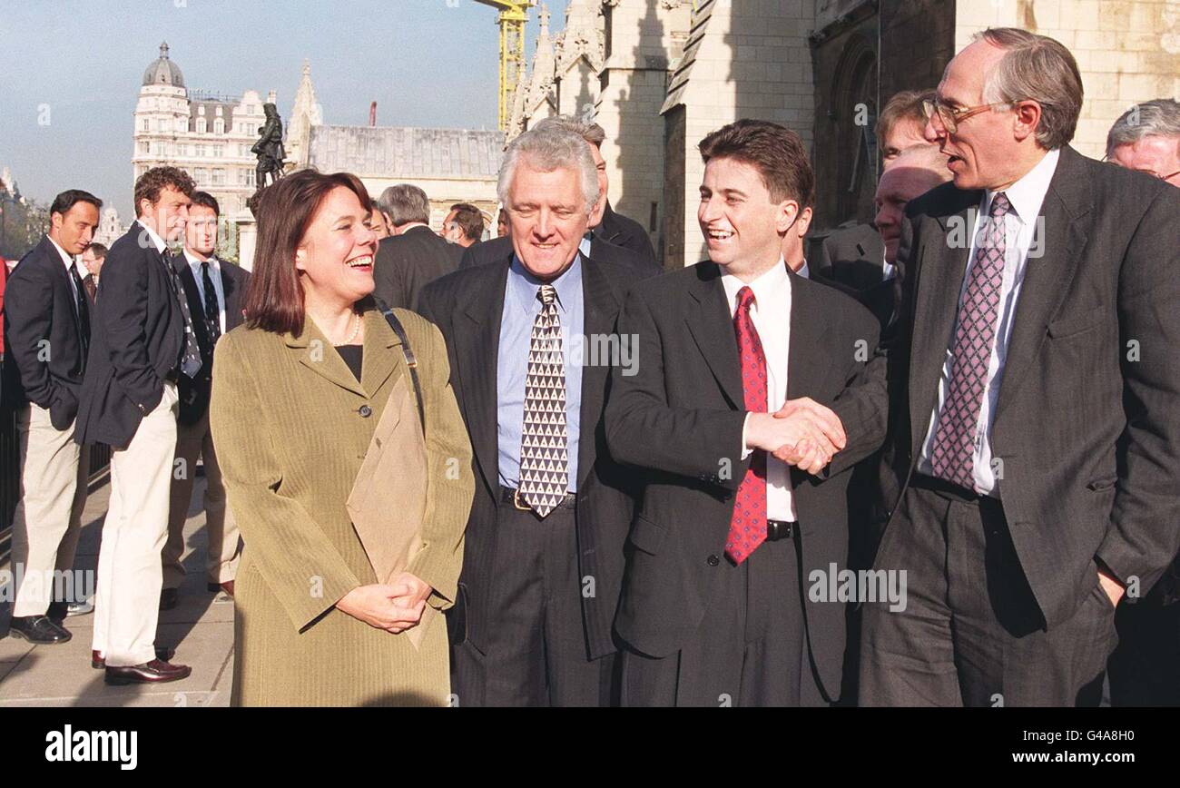 New Paisley South Labour MP Douglas Alexander (2nd right) is welcomed ...