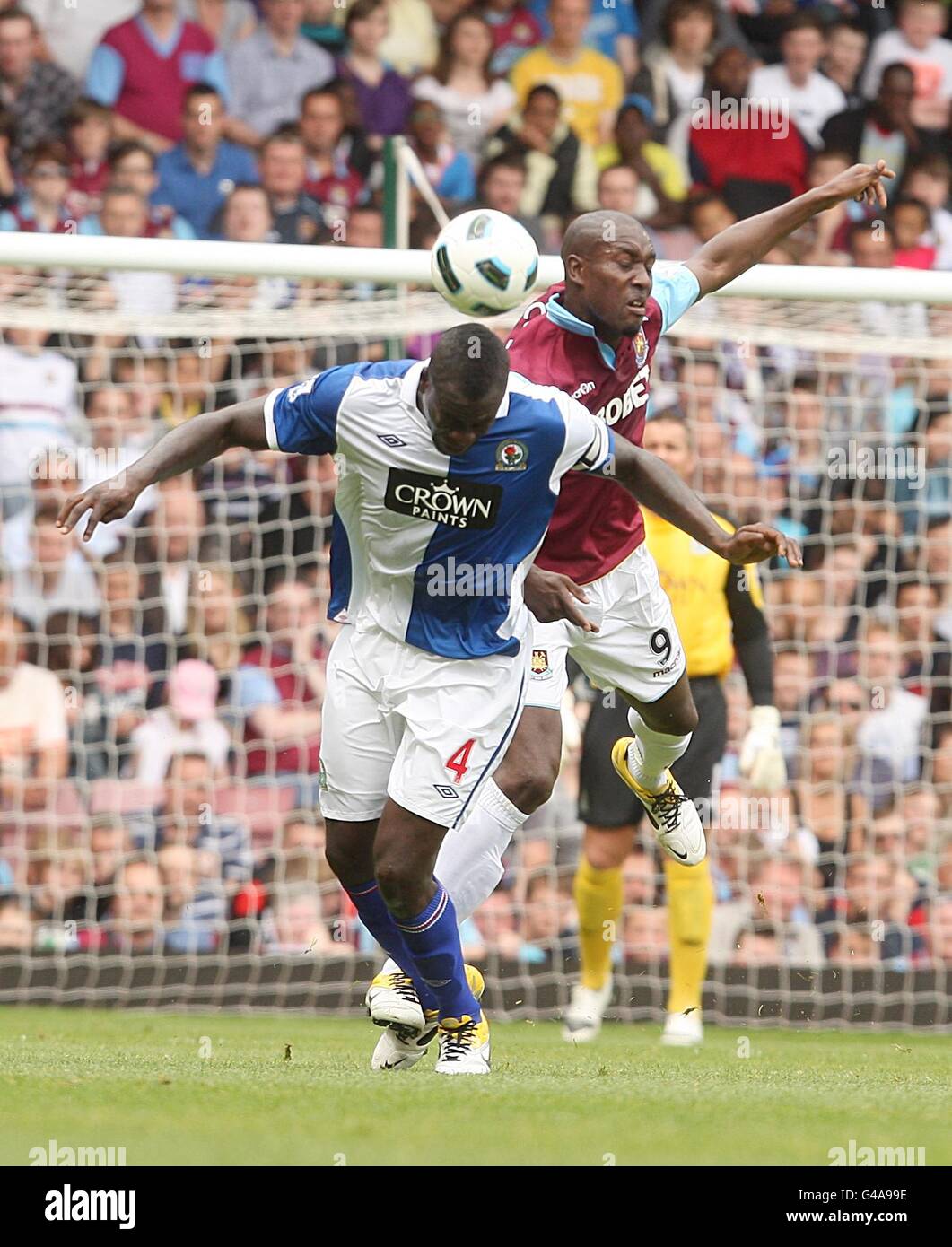 Blackburn Rovers' Christopher Samba (left) and West Ham United's ...