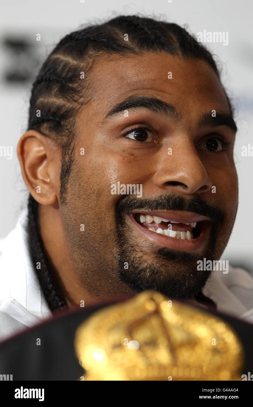 Britian's Boxer David Haye talks to media at press confrence with ...