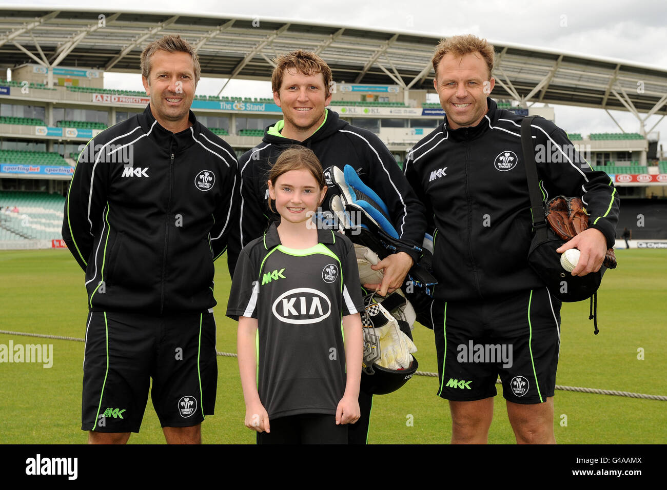 Surrey Coach Chris Adams (right), Ian Salisbury (left) and Gary Wilson ...