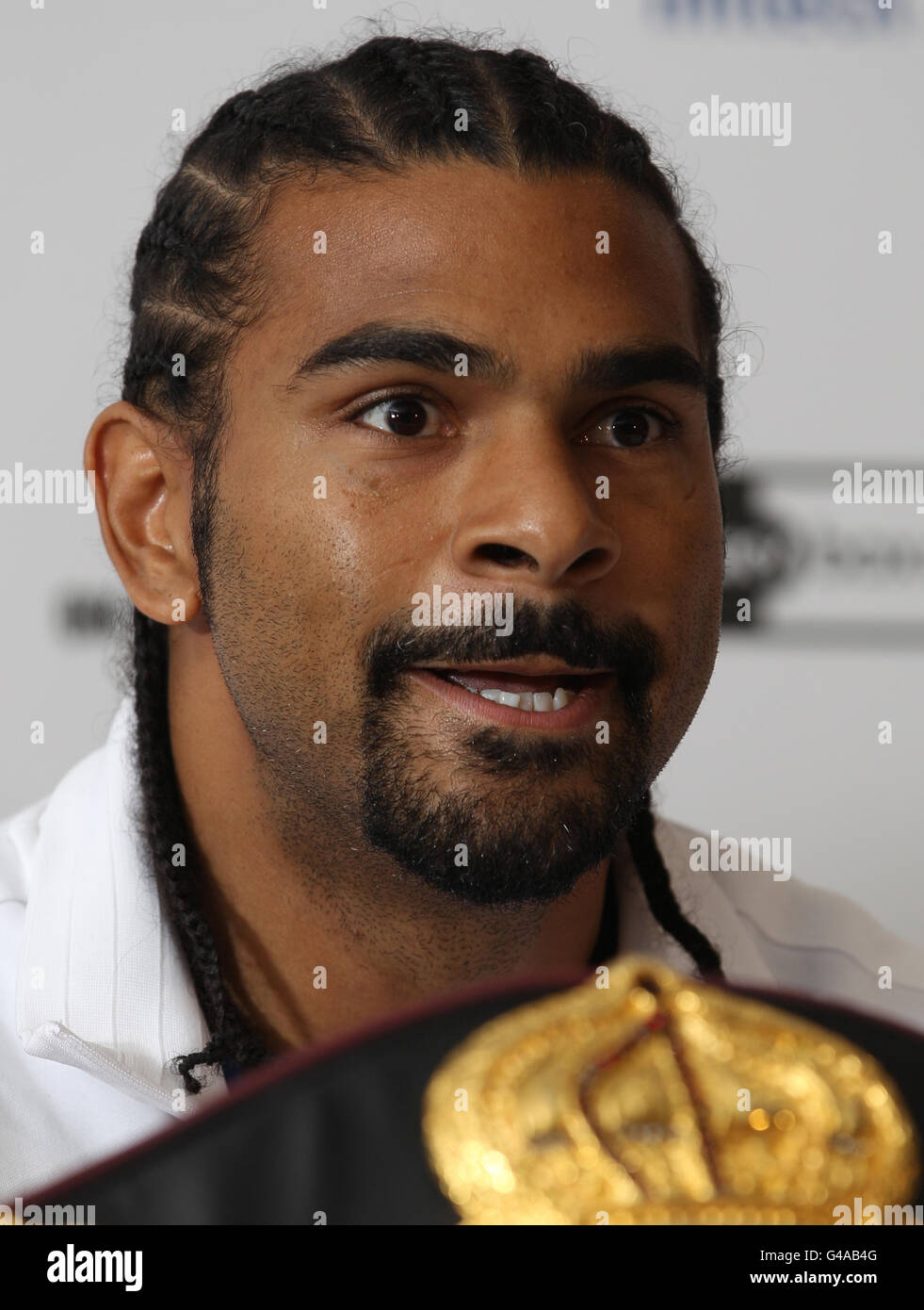 David haye during the press conference at park plaza riverbank hi-res ...