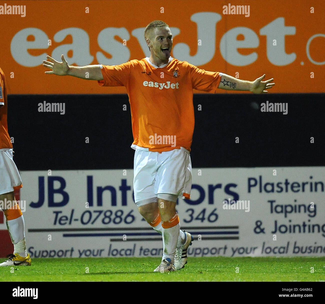Luton Town's Jason Walker celebrates scoring their second goal Stock ...