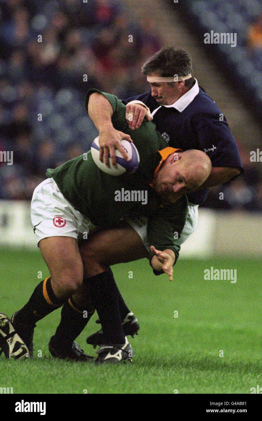 Scotlands ian smith brings down james dalton of south africa hi-res ...