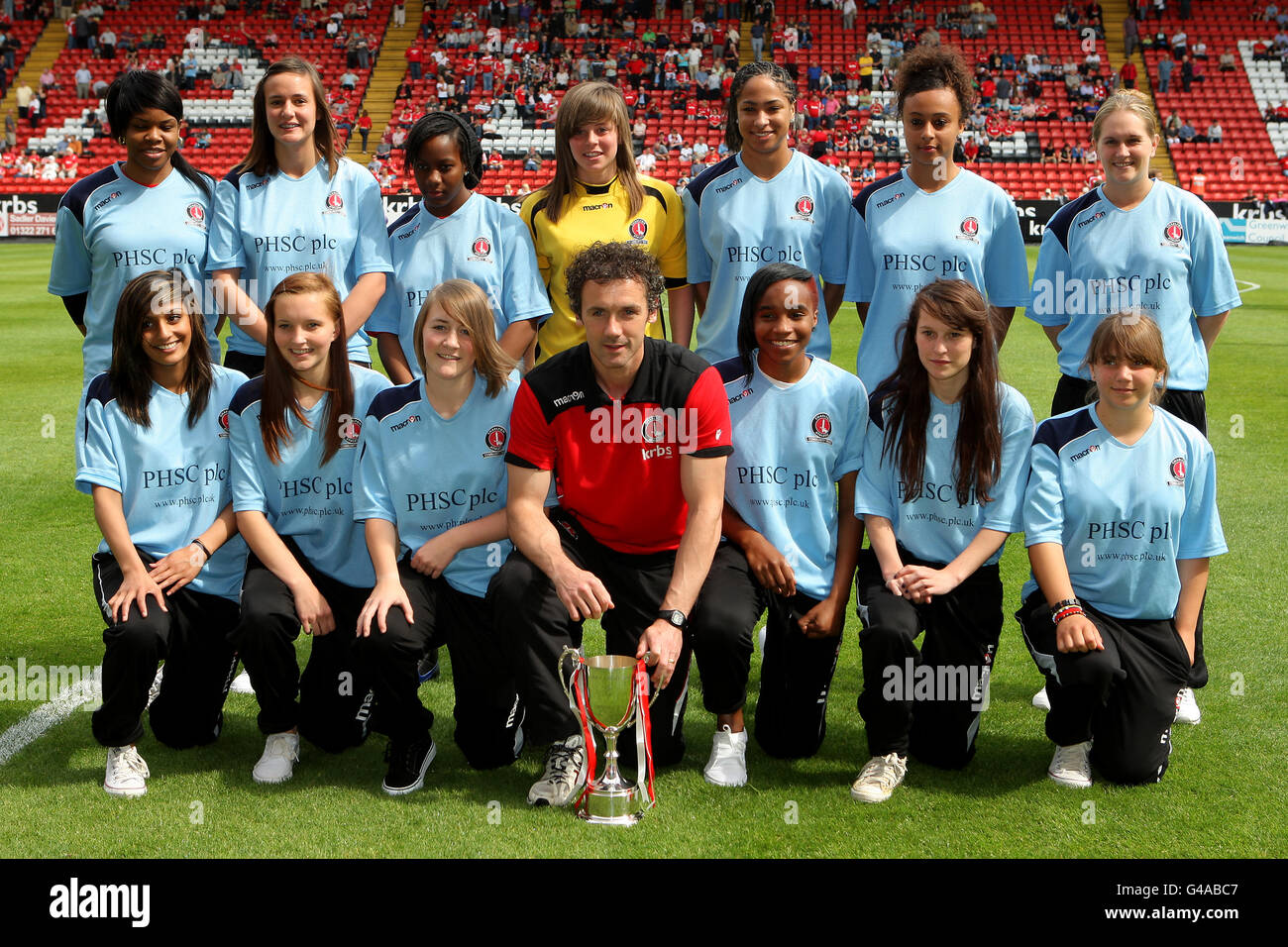 Charlton Athletic's Reserve Women's team pose for a photograph with ...