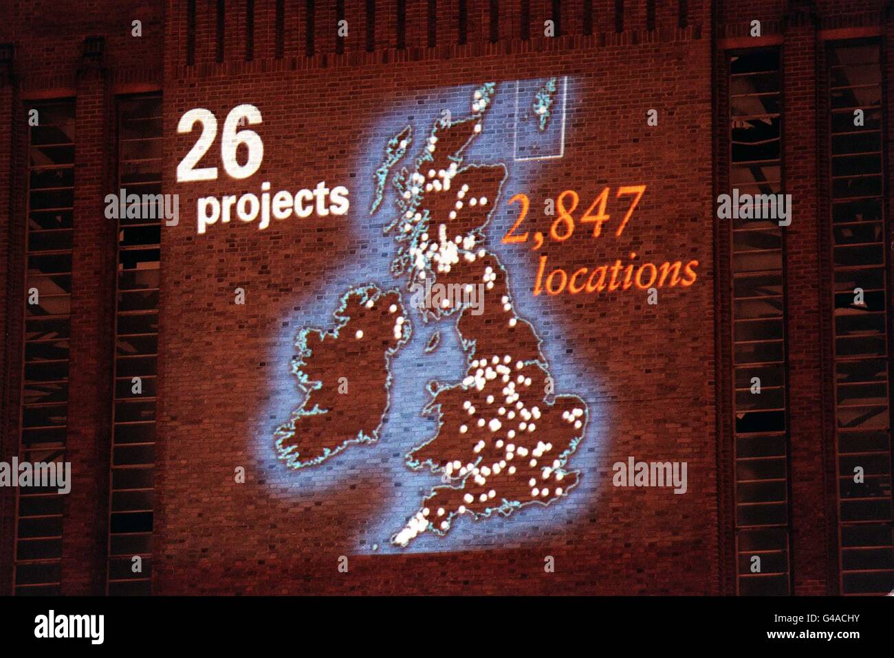 MILLENNIUM Map projection Stock Photo - Alamy