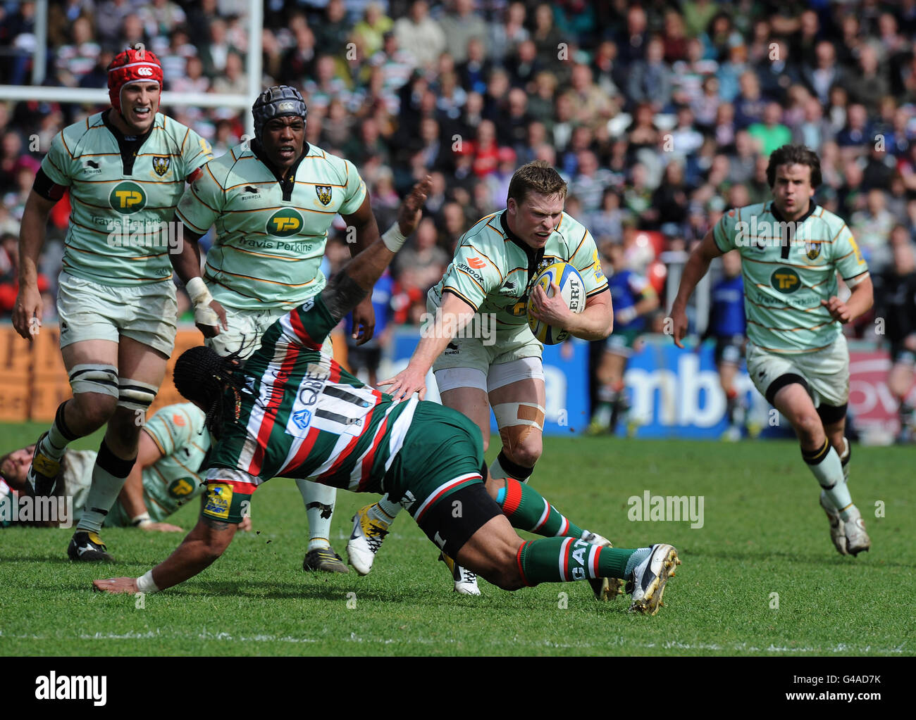 Leicester tigers alesana tuilagi and northampton saints chris ashton hi ...