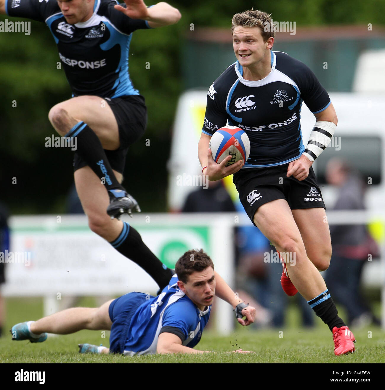 Glasgow Warriors Ross Samson in action against Howe of Fife during the ...