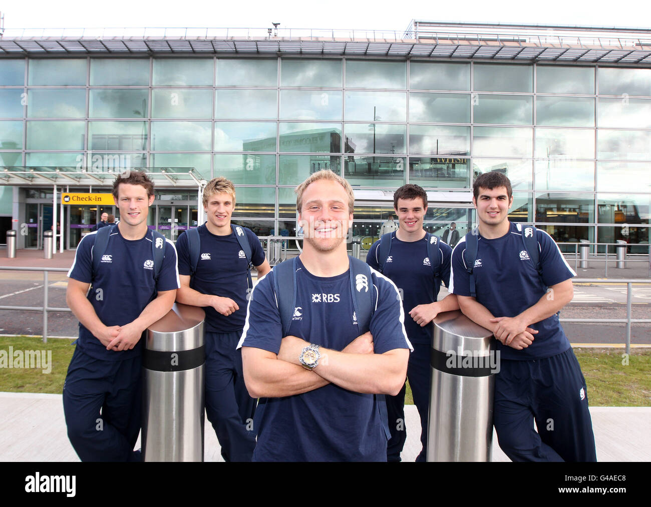 Rugby Union - Scotland Sevens Depart Edinburgh Airport Stock Photo - Alamy
