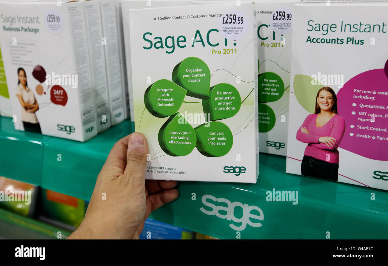 An example of software from The Sage Group plc, a leading supplier of ...