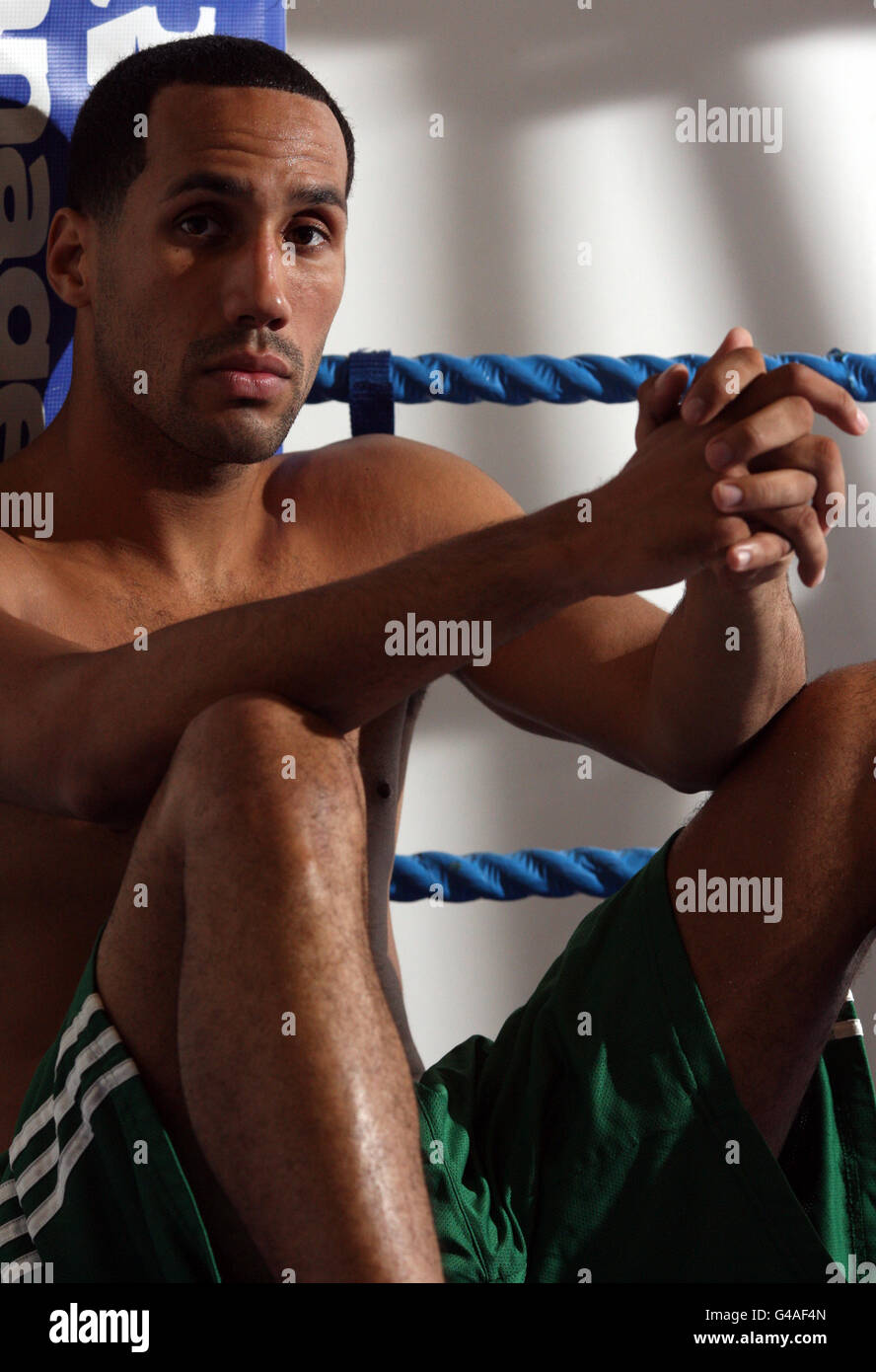 Boxer james degale poses work out session academy hi-res stock ...