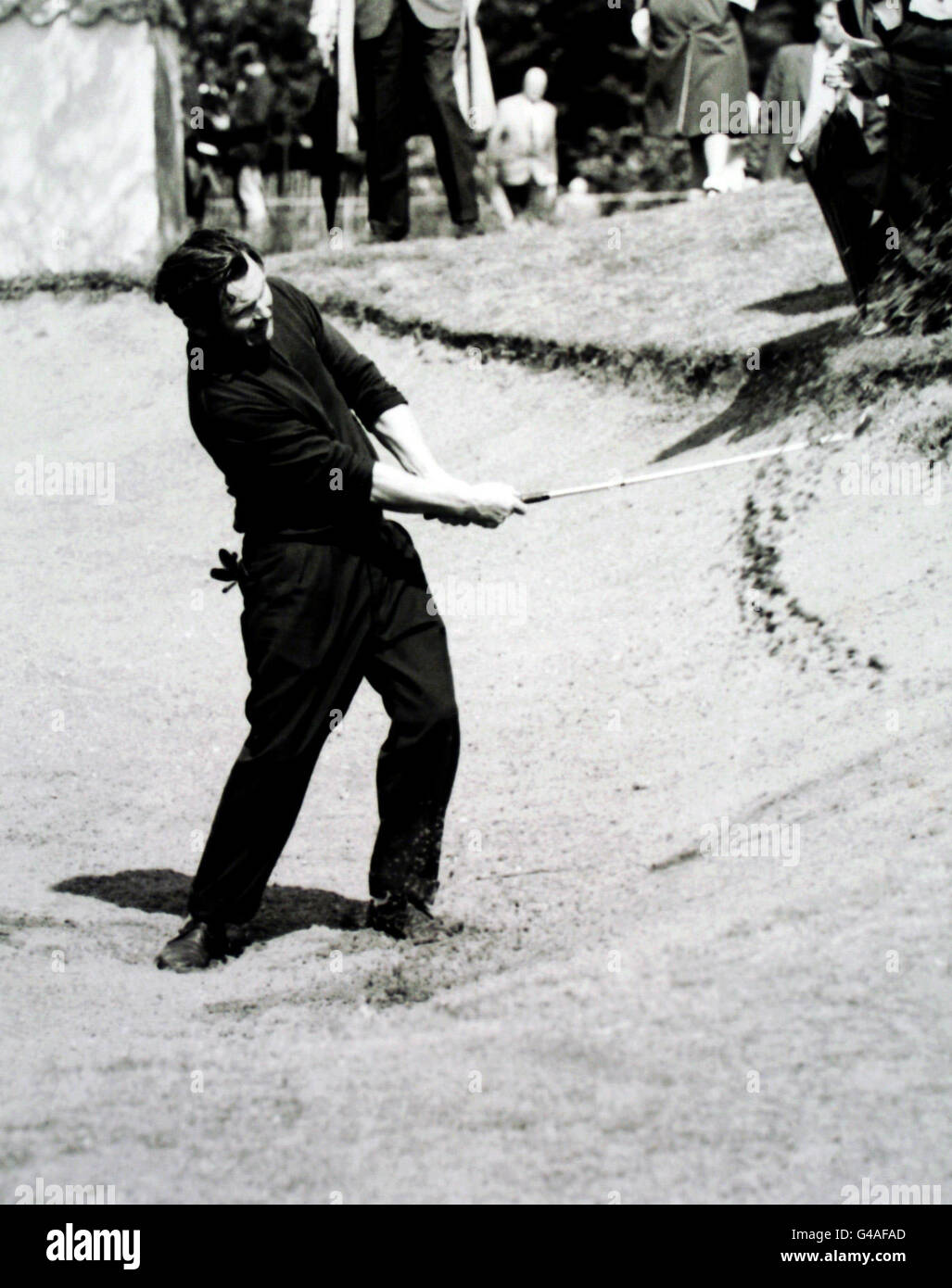 Golf - Dai Rees. Dai Rees plays his 2nd shot to the 7th Stock Photo - Alamy