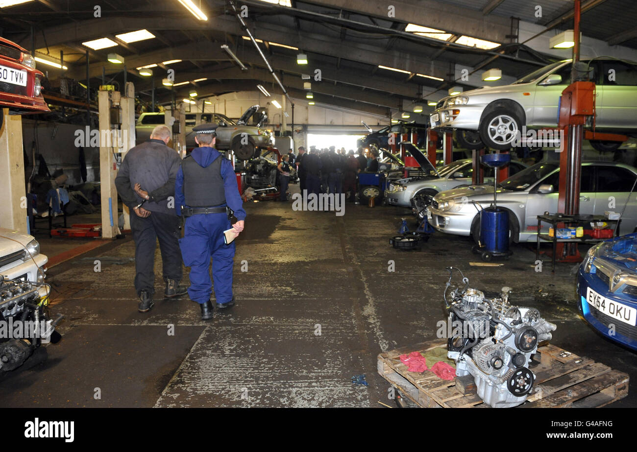 Garage raid in London Stock Photo - Alamy