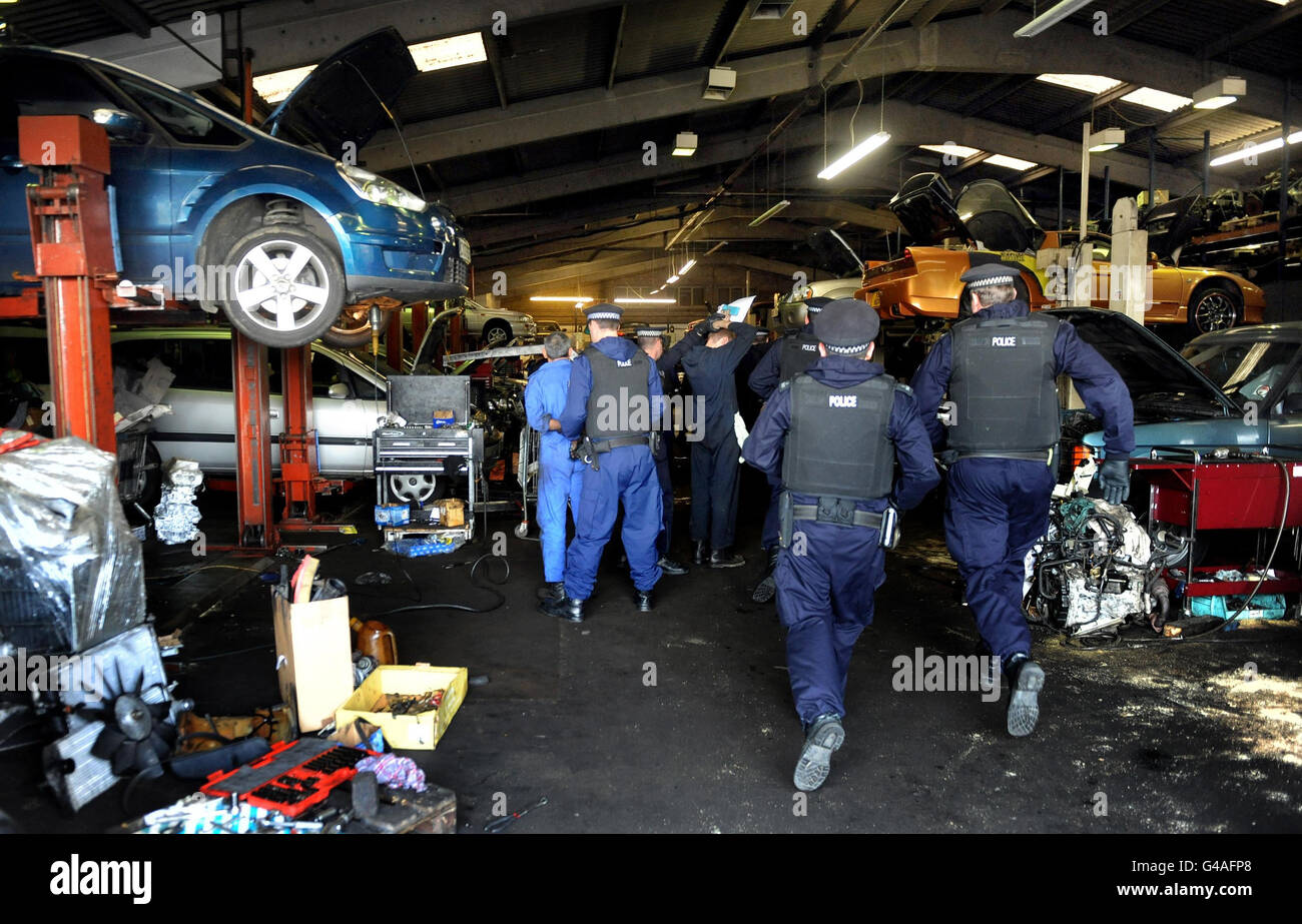 Garage raid in London Stock Photo - Alamy